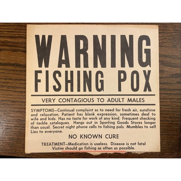 Unbranded | Art | Vintage Paper Boathouse Warning Fishing Pox Sign ...